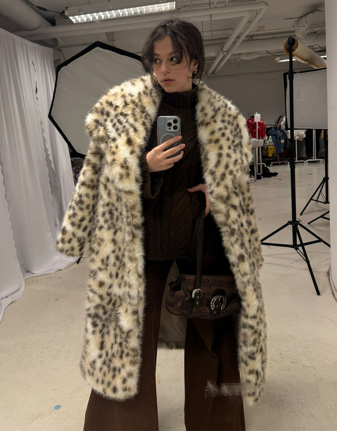 Faux fur leopard print maxi coat – JUTKA & RISKA